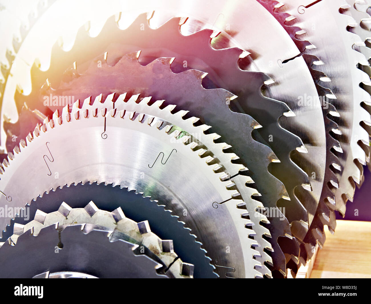 Circular saw machine blades disc for wood in store Stock Photo - Alamy