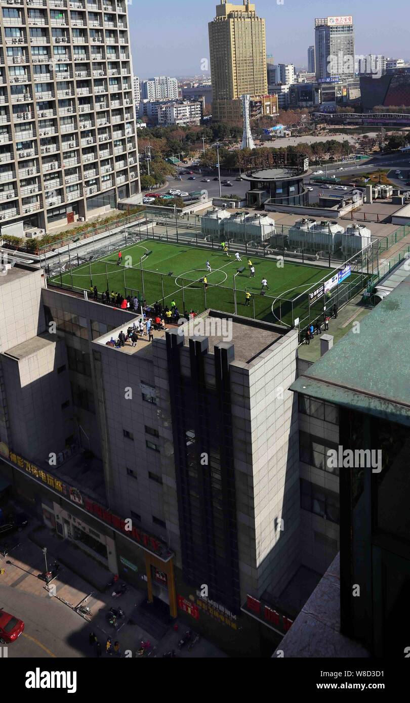 Rooftop football soccer field in hi-res stock photography and images ...