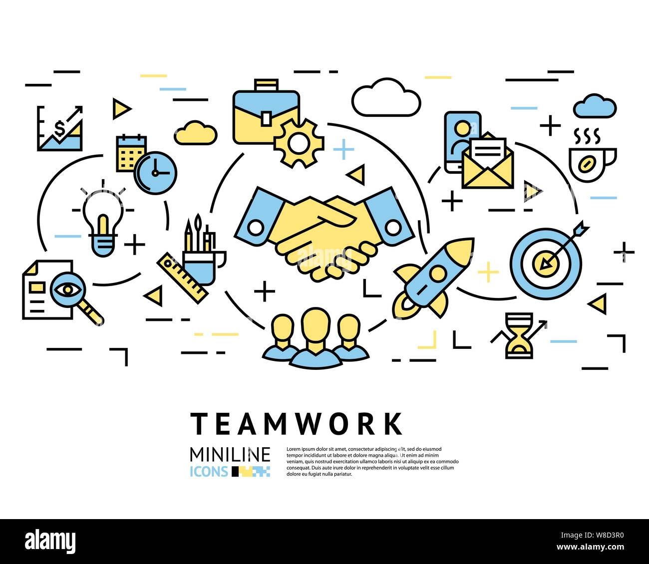 Team work, start up, business vector background vector icons ...