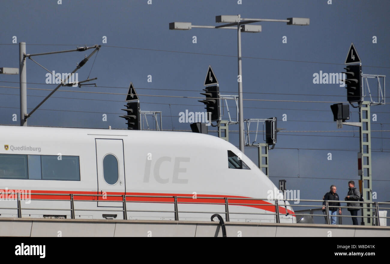 ICE train in Hauptbahnhof railway station, Berlin, Germny Stock Photo ...
