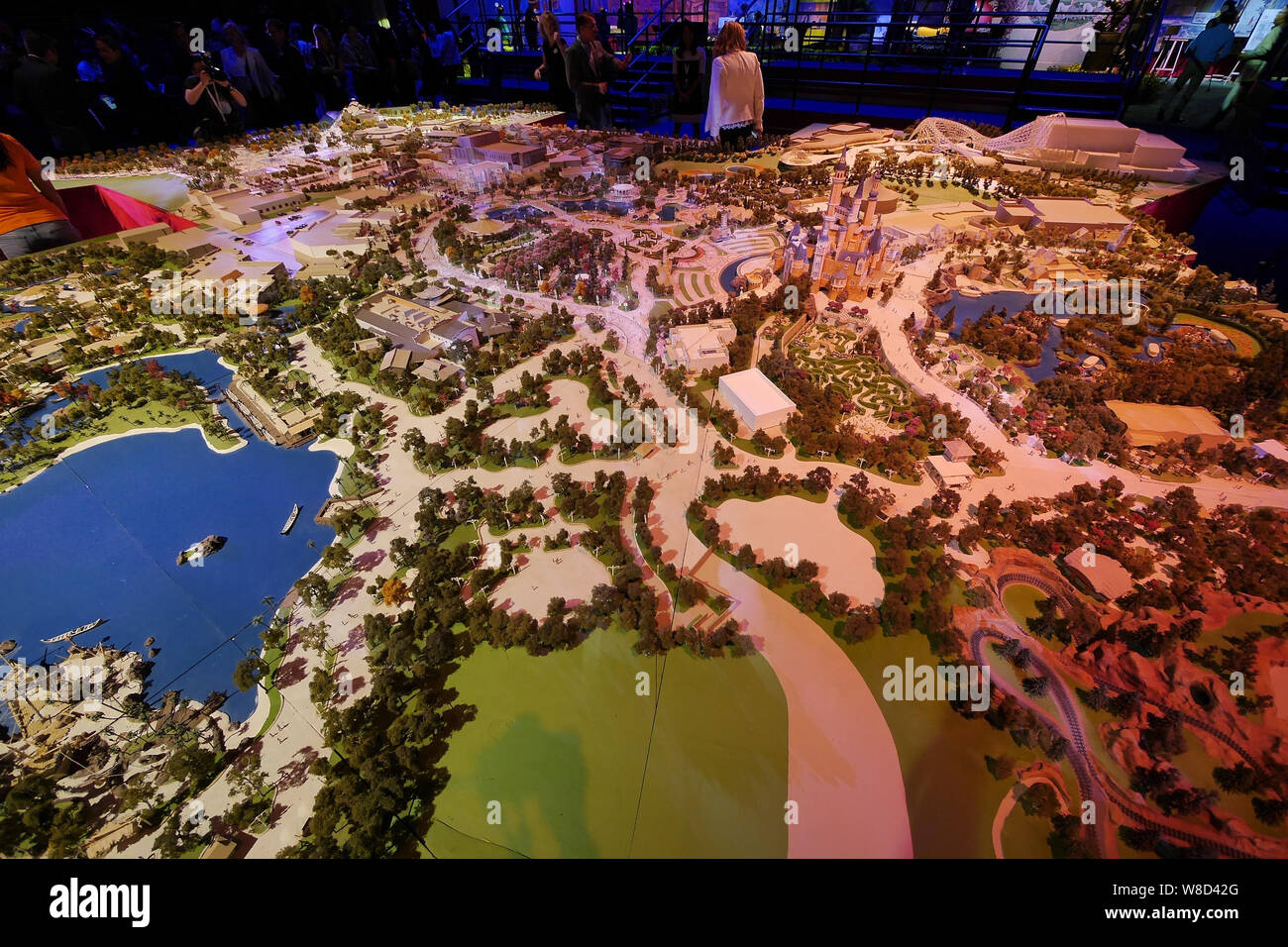 A scale model of the Shanghai Disney Resort is on display during its ...