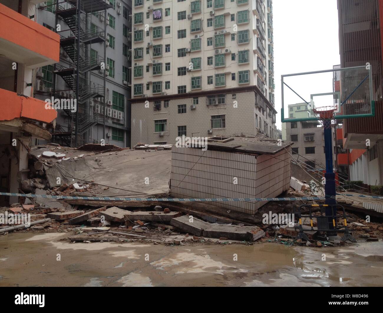 An empty four-story school building which was classified as unsafe ...