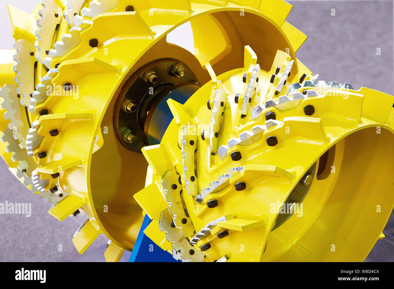 Details of an industrial machine for removing bark Stock Photo - Alamy