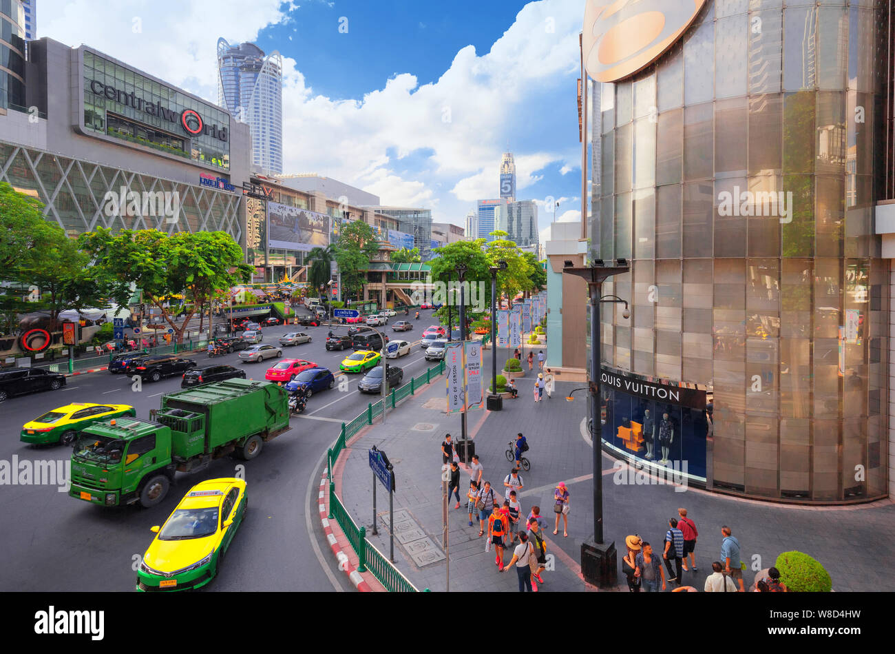 BANGKOK, THAILAND -15 July 2017- Bangkok City. Area in front Central ...