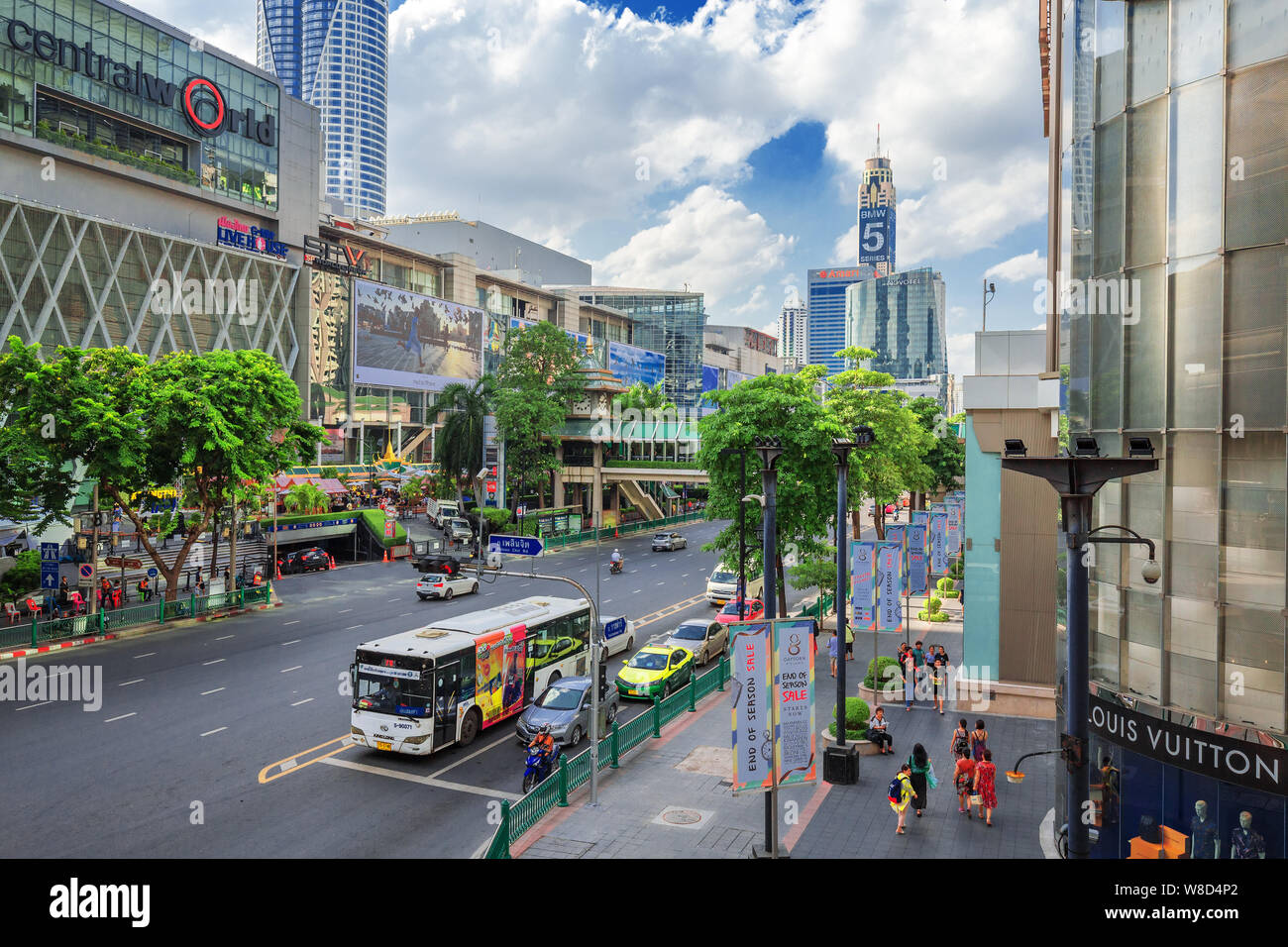 BANGKOK, THAILAND -15 July 2017- Bangkok City. Area in front Central ...