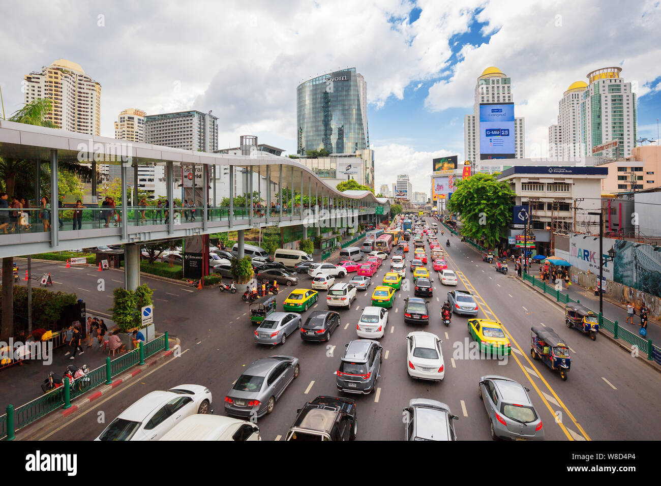 BANGKOK, THAILAND -15 July 2017- Bangkok City. Area in front Central ...
