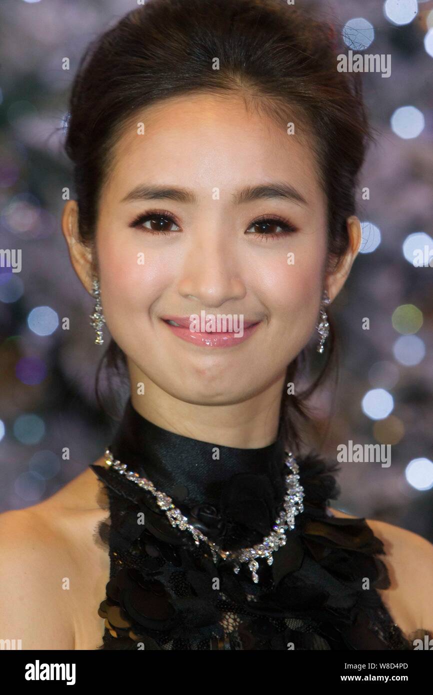 Taiwanese singer and actress Ariel Lin poses at a Christmas tree light ...