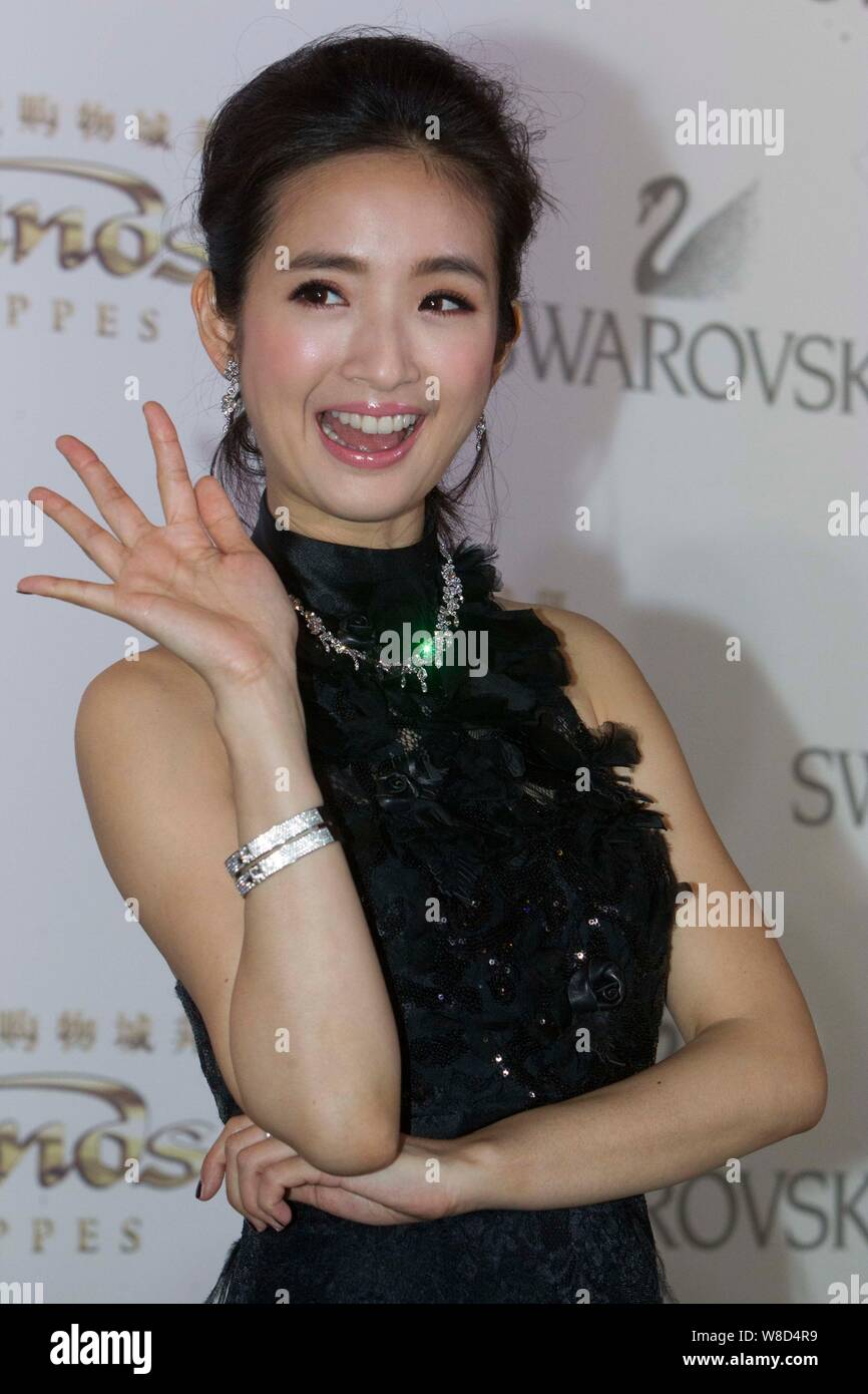 Taiwanese singer and actress Ariel Lin poses at a Christmas tree light ...