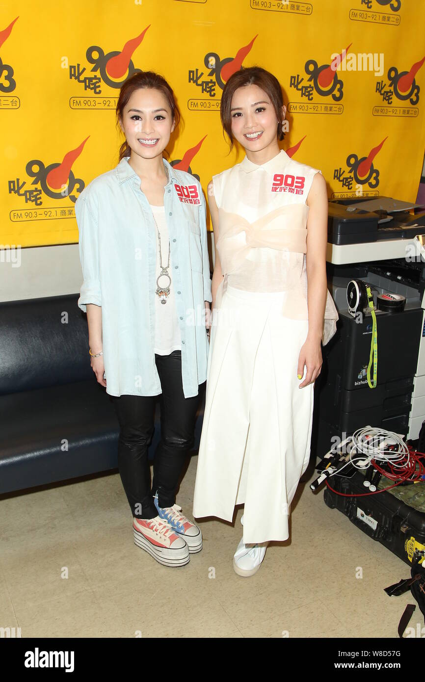 Singers and actresses Gillian Chung, left, and Charlene Choi of Hong ...