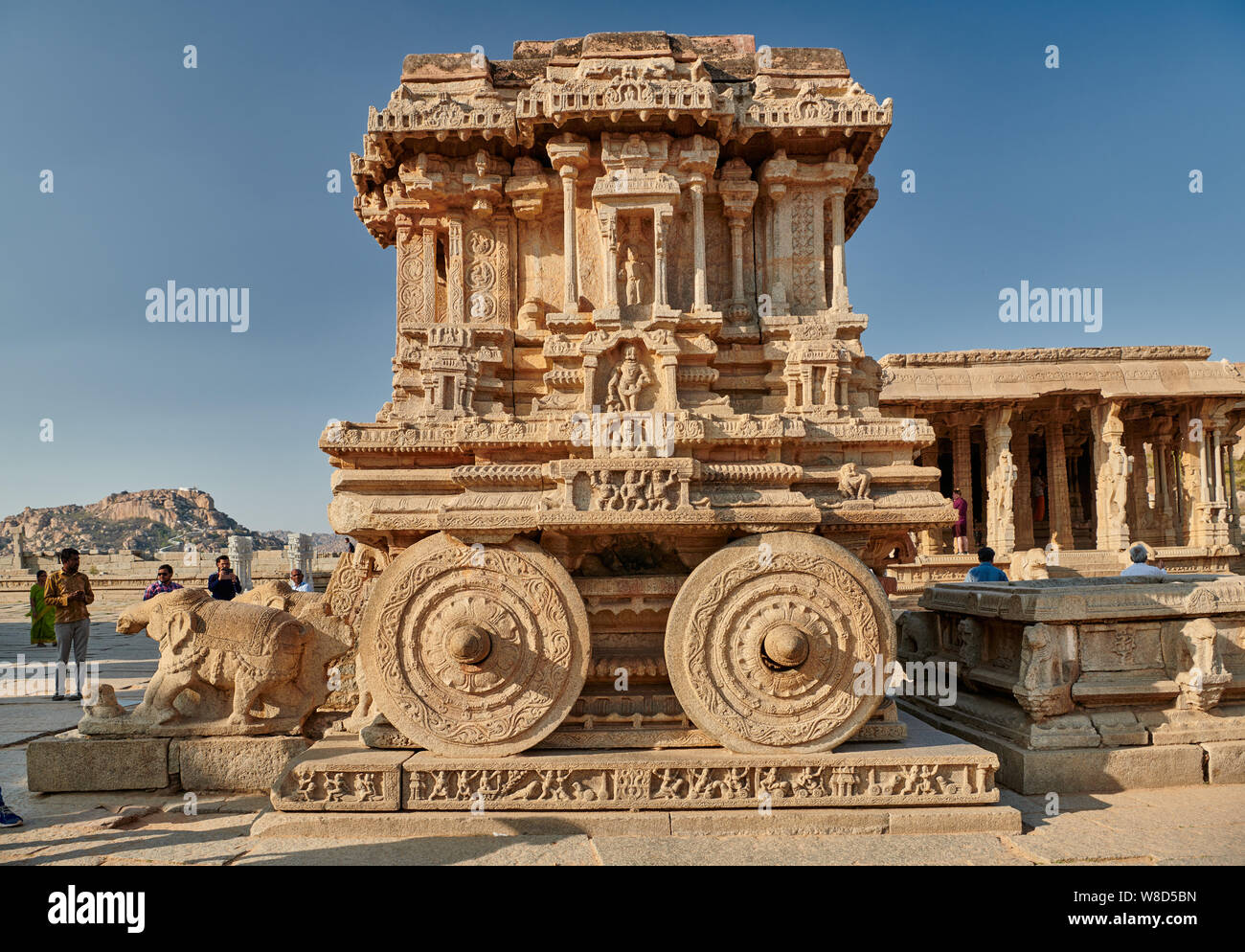 the famous Garuda stone chariot in Vitthala temple, Hampi, UNESCO world ...