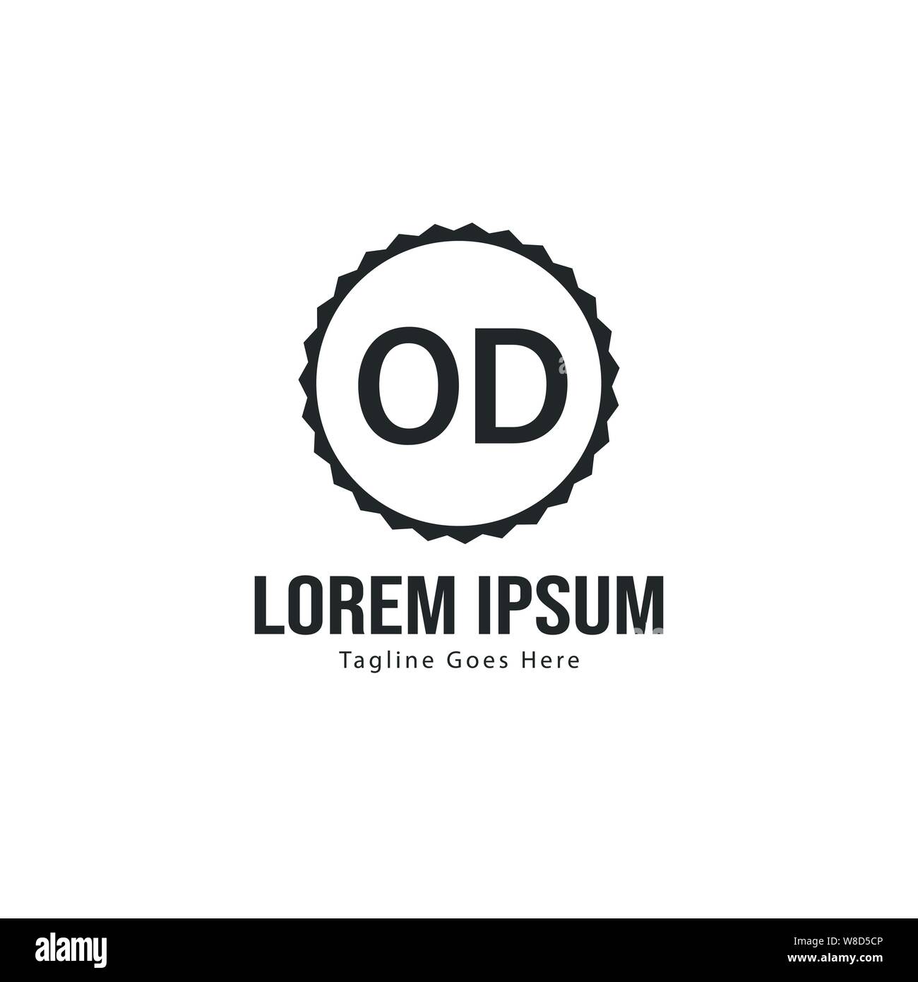 Initial OD logo template with modern frame. Minimalist OD letter logo ...