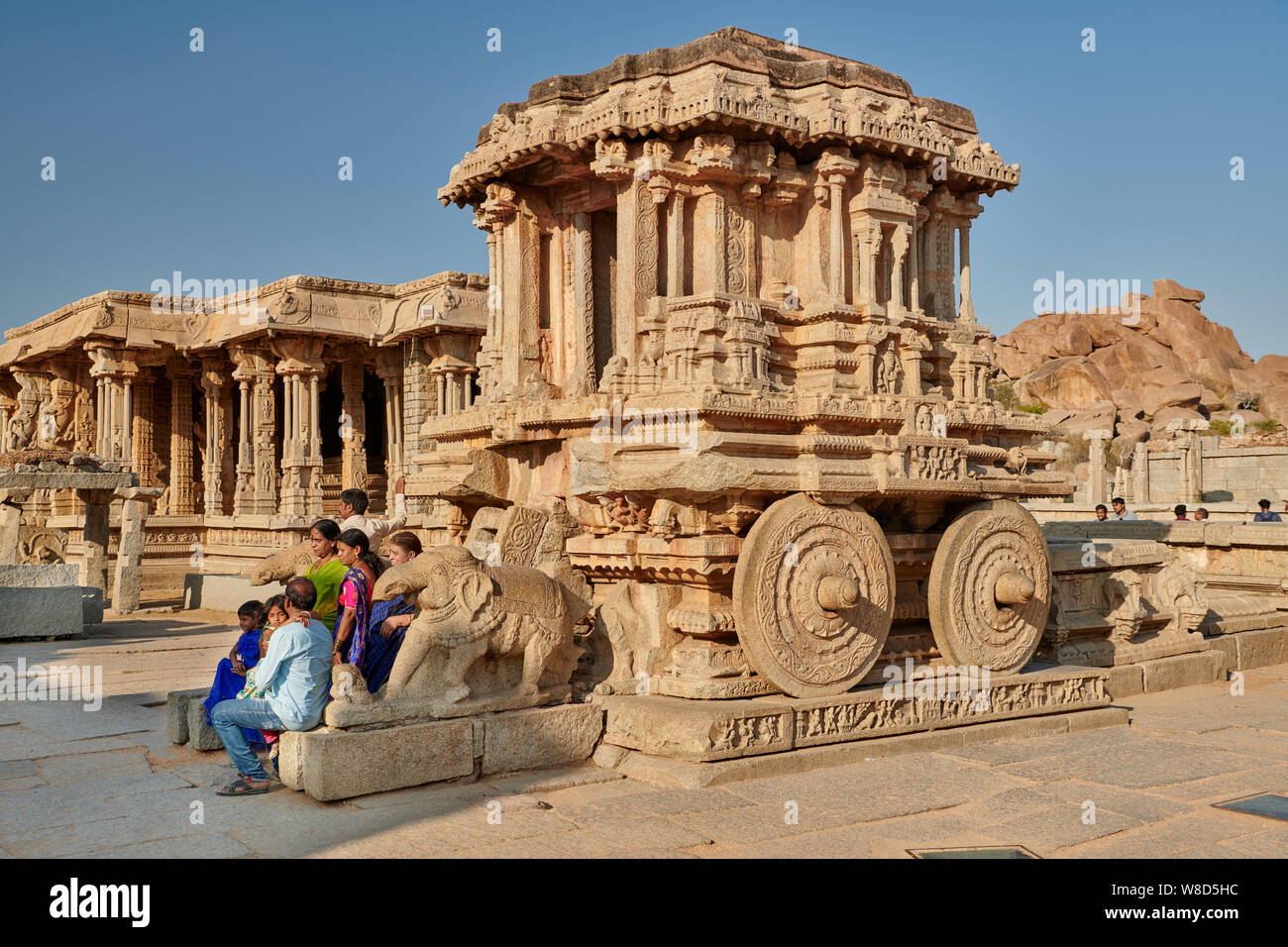 the famous Garuda stone chariot in Vitthala temple, Hampi, UNESCO world ...