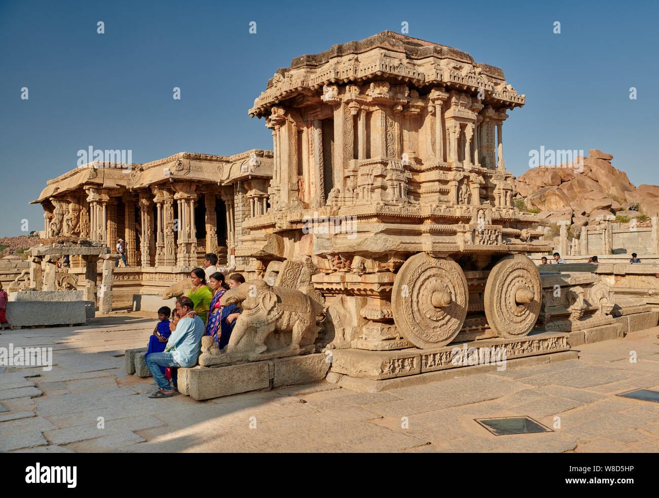 the famous Garuda stone chariot in Vitthala temple, Hampi, UNESCO world ...