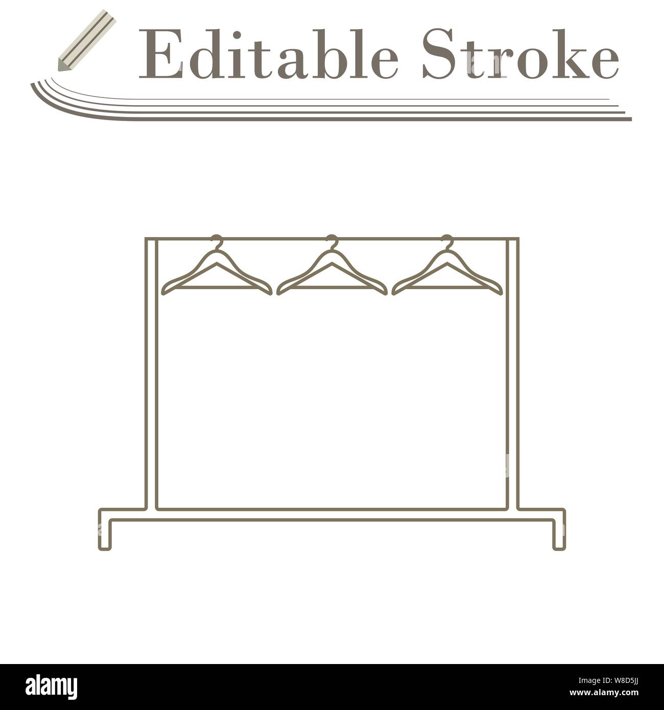 Clothing Rail With Hangers Icon. Editable Stroke Simple Design. Vector ...
