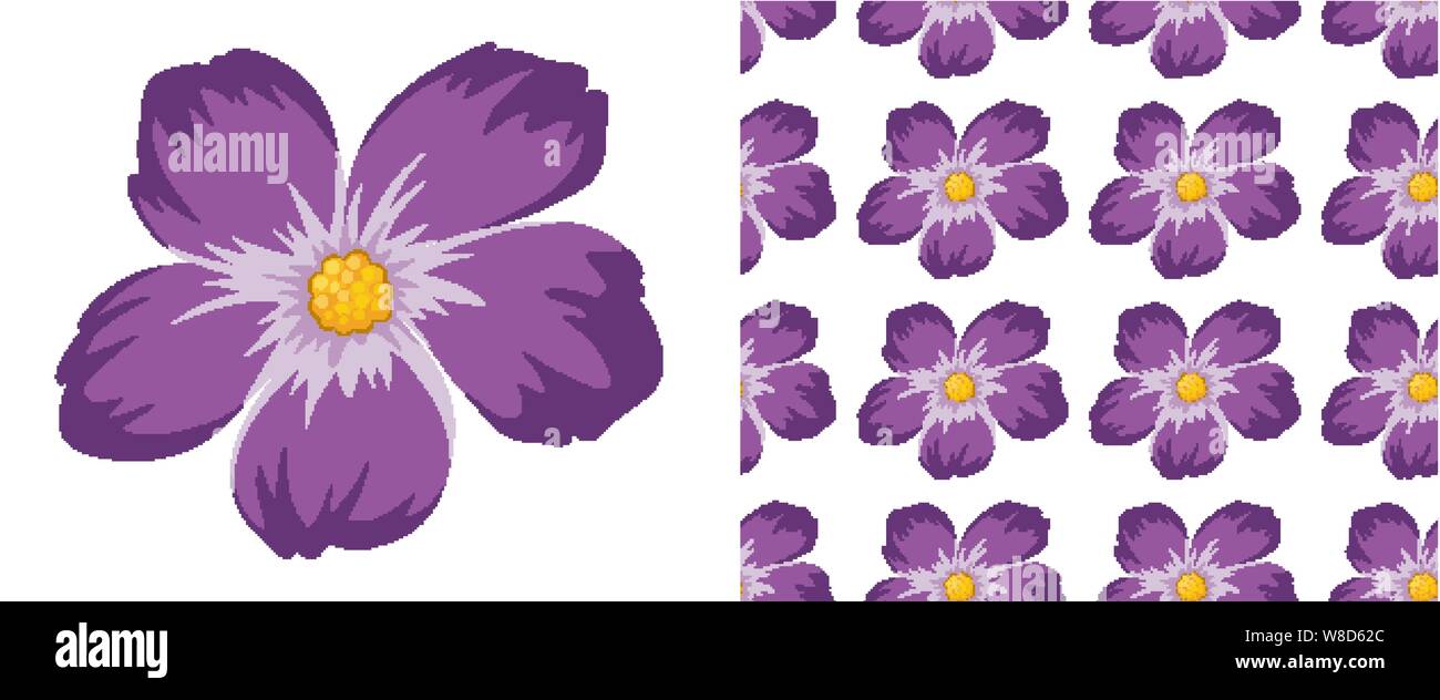 A seamless pattern of flowers on white illustration Stock Vector Image ...