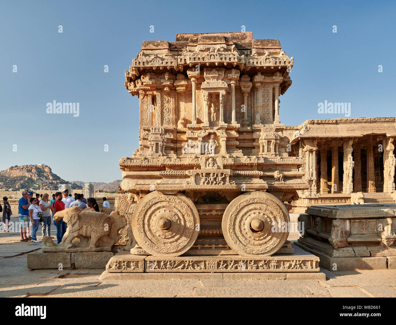 the famous Garuda stone chariot in Vitthala temple, Hampi, UNESCO world ...