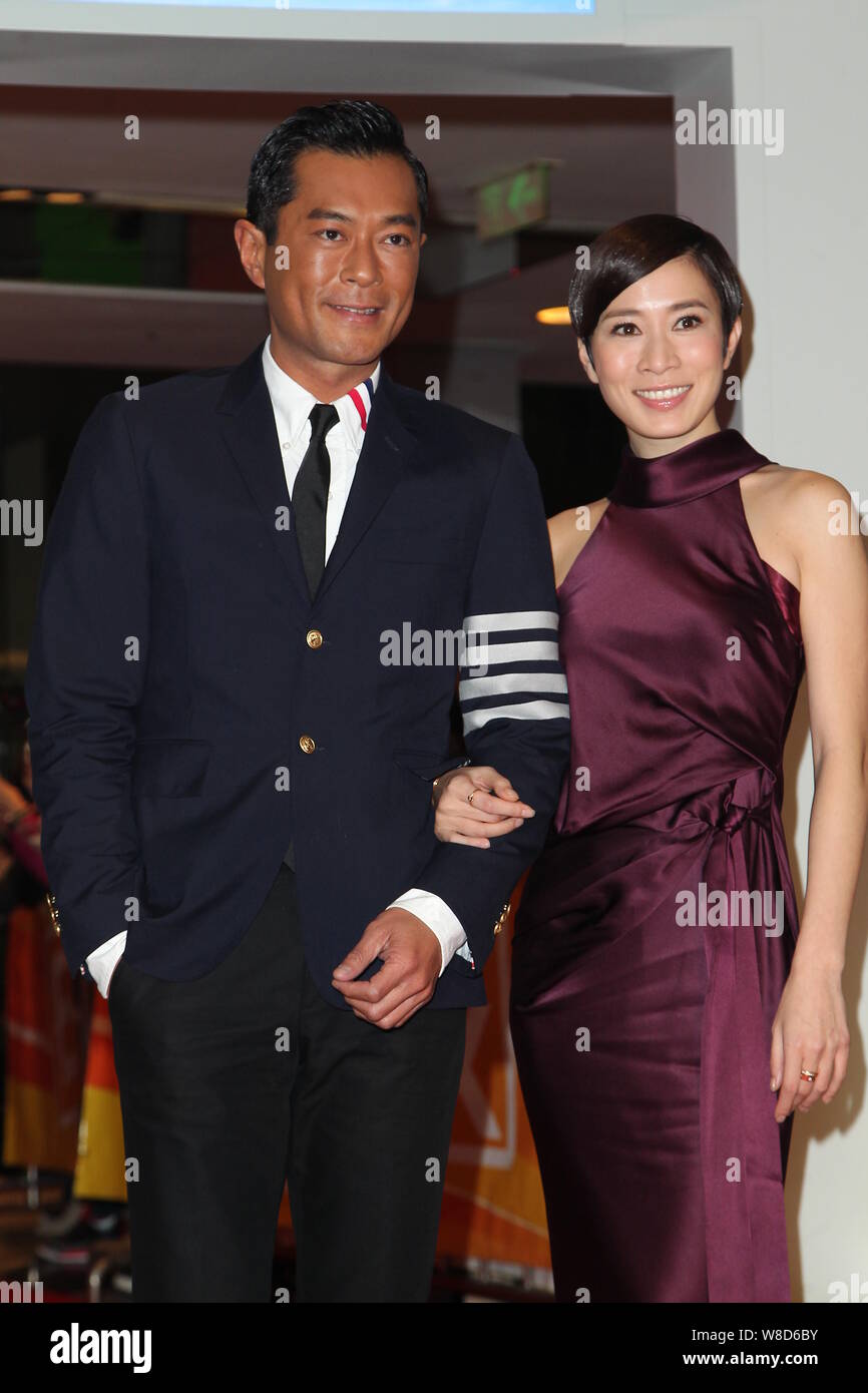 Hong Kong actress Charmaine Sheh, right, and actor Louis Koo pose on ...