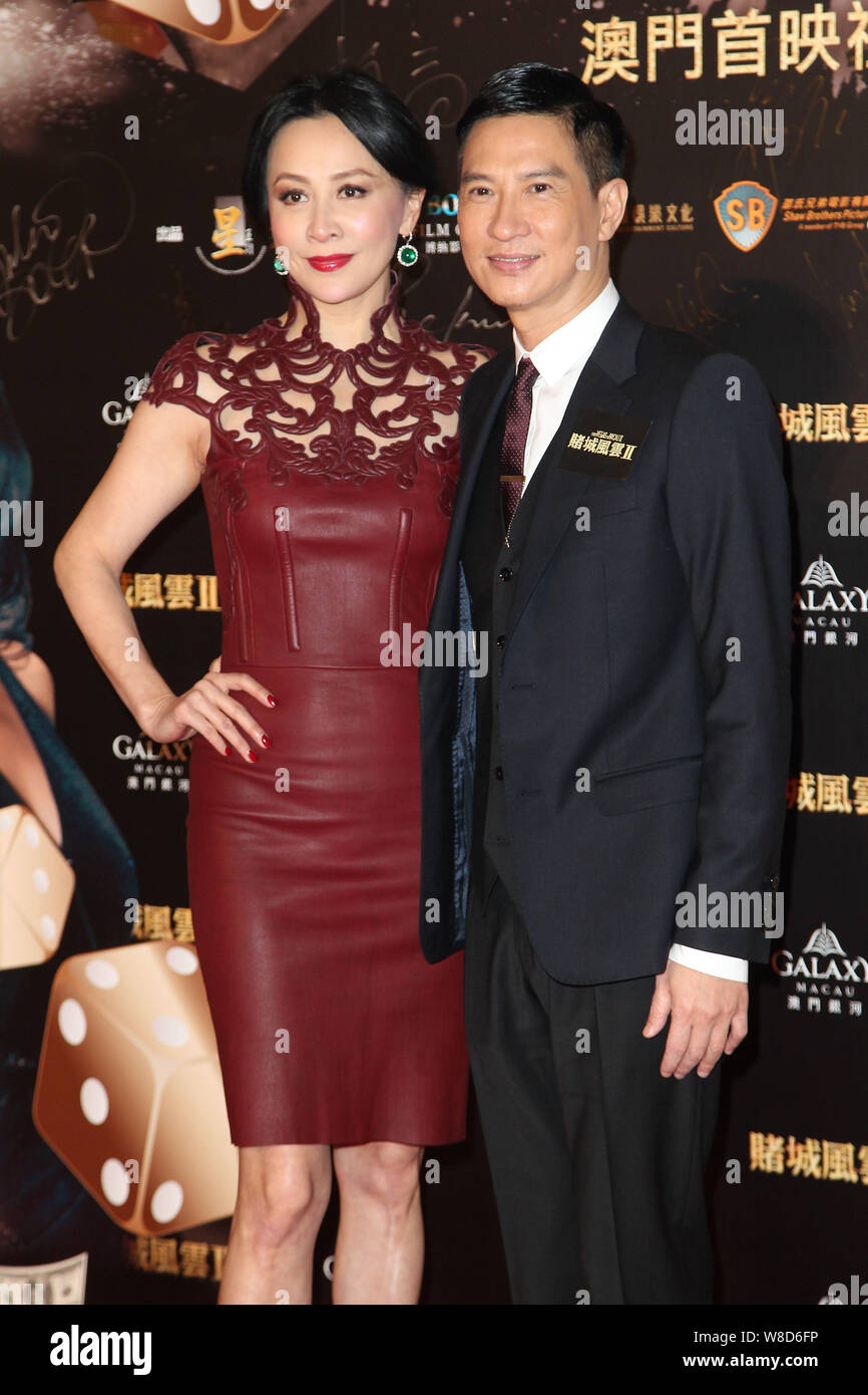 Hong Kong actress Carina Lau, left, and Hong Kong actor Nick Cheung ...