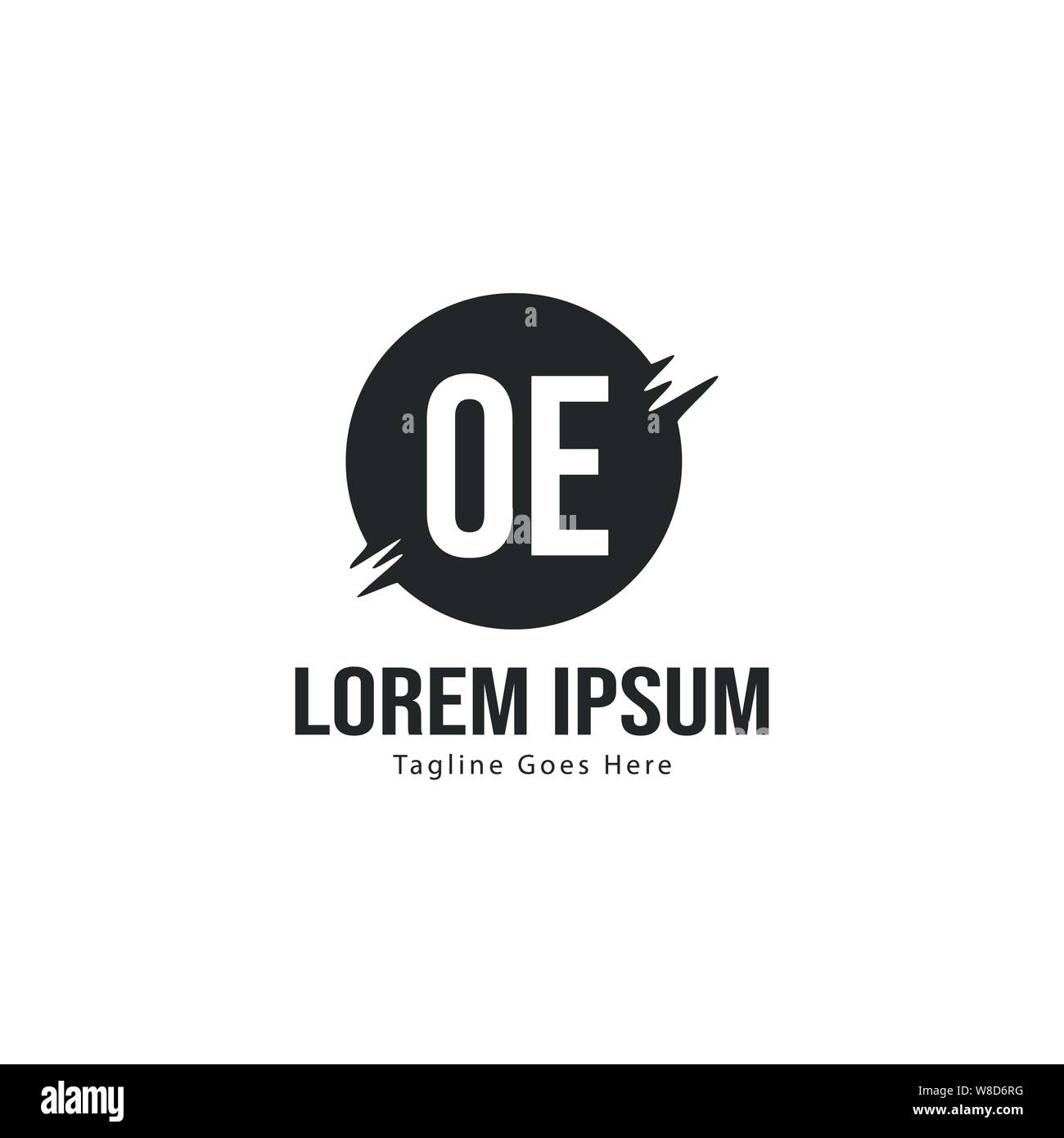 Initial OE logo template with modern frame. Minimalist OE letter logo ...