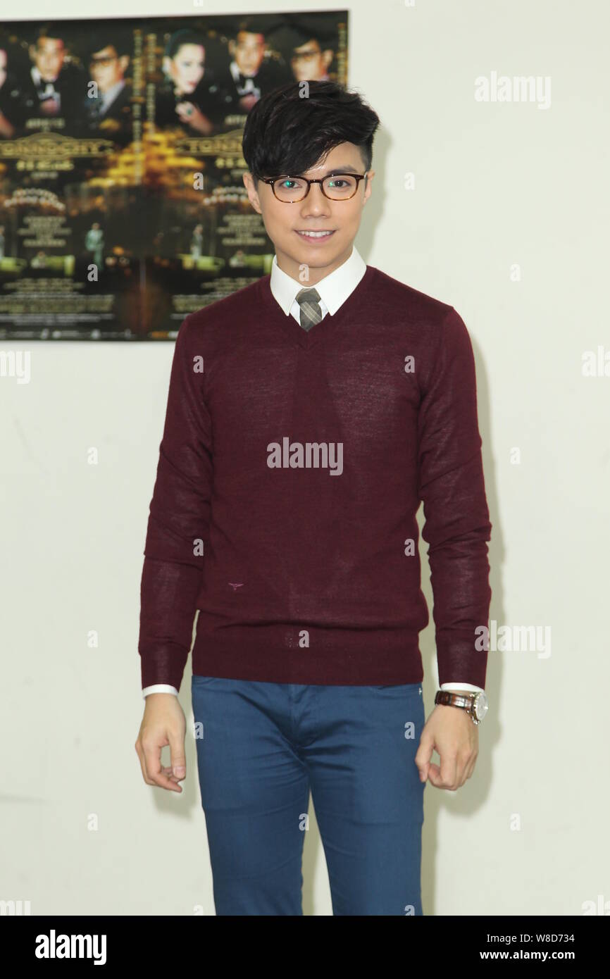 Hong Kong singer Hins Cheung poses during a rehearsal for his theatre play "Tonnochy" in Hong ...