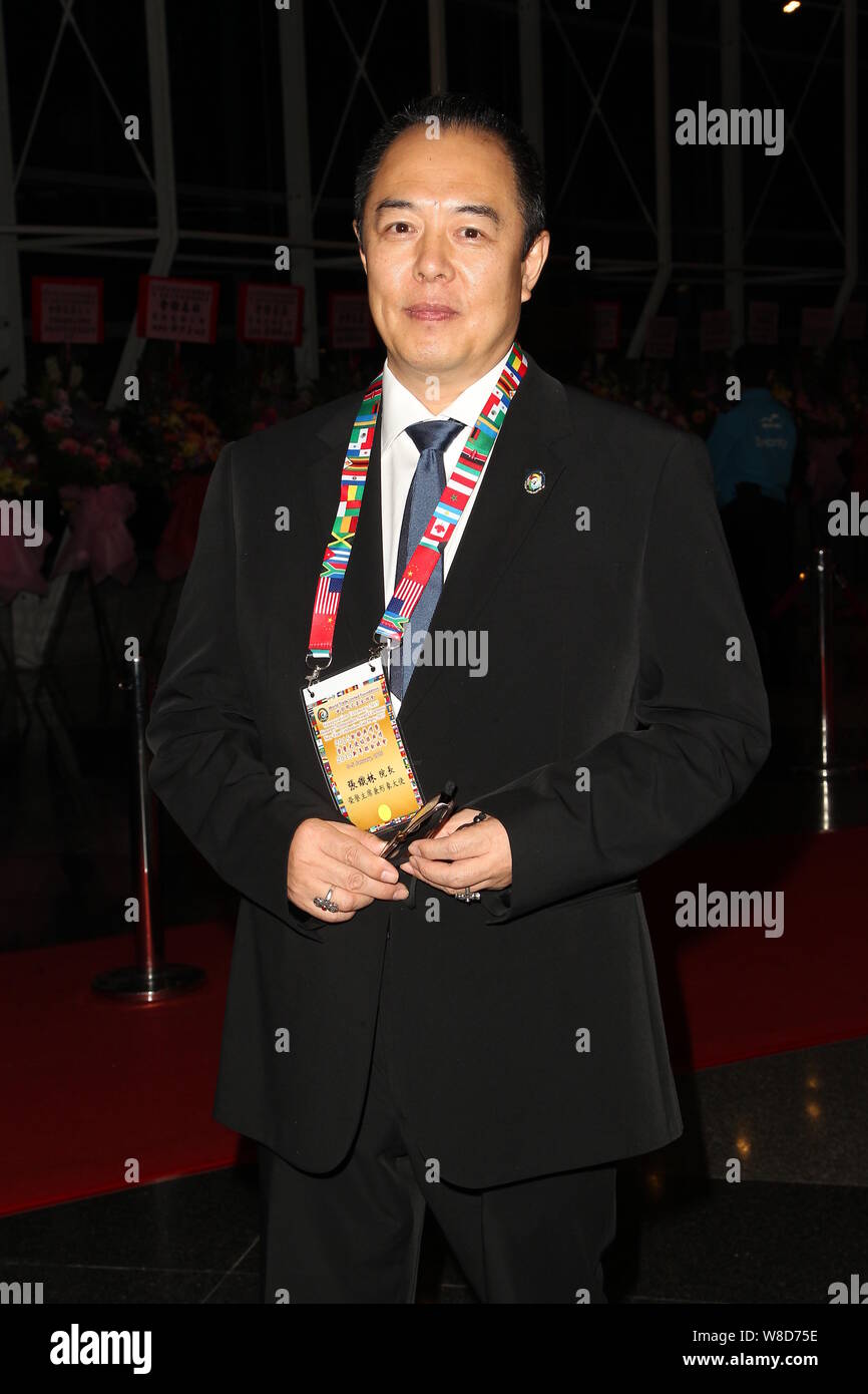 Chinese-born British actor Zhang Tielin poses on the red carpet for the ...