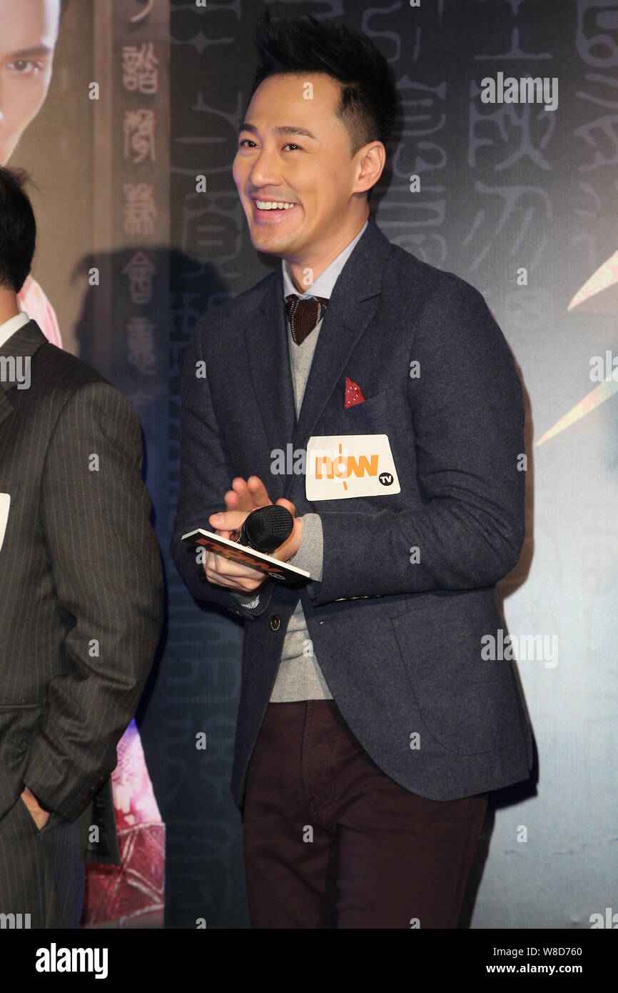 Hong Kong actor Raymond Lam laughs at a press conference for his TV ...