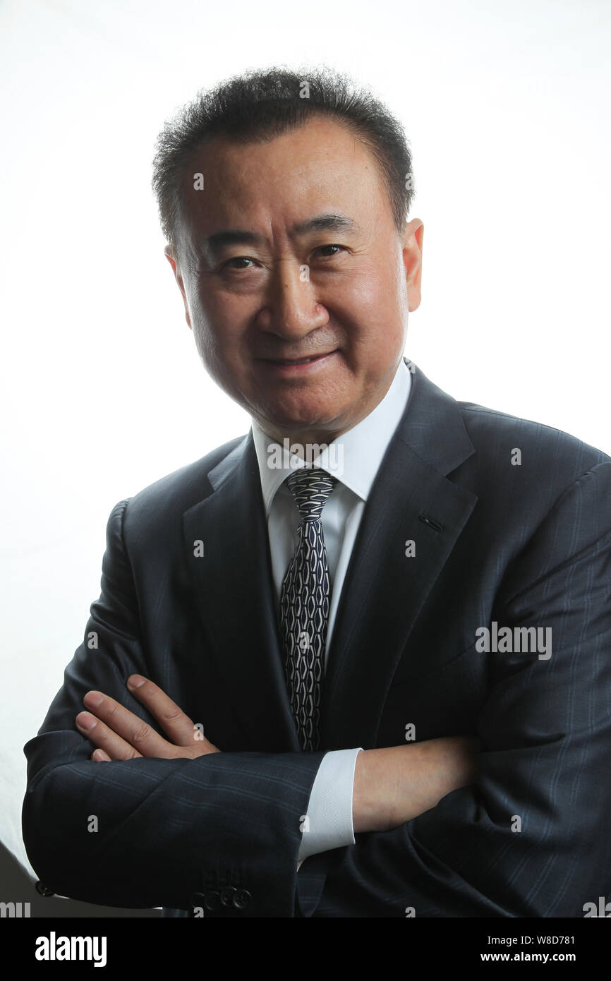 --FILE--Wang Jianlin, Chairman of Dalian Wanda Group, poses at an ...
