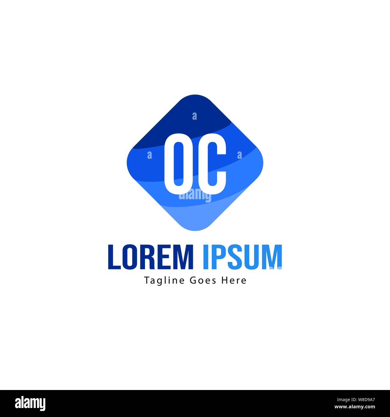 Initial OC logo template with modern frame. Minimalist OC letter logo ...