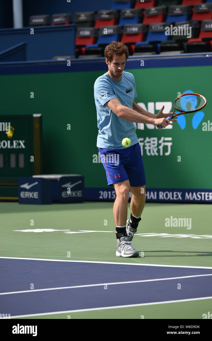 Andy Murray of Britain takes part in a training session in preparation ...