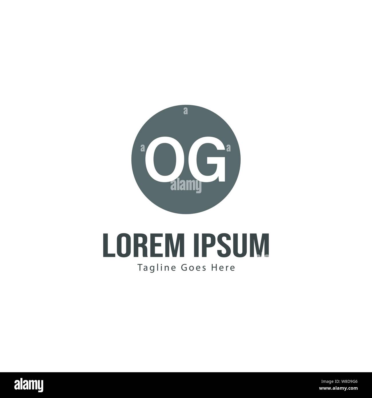 Initial OG logo template with modern frame. Minimalist OG letter logo ...