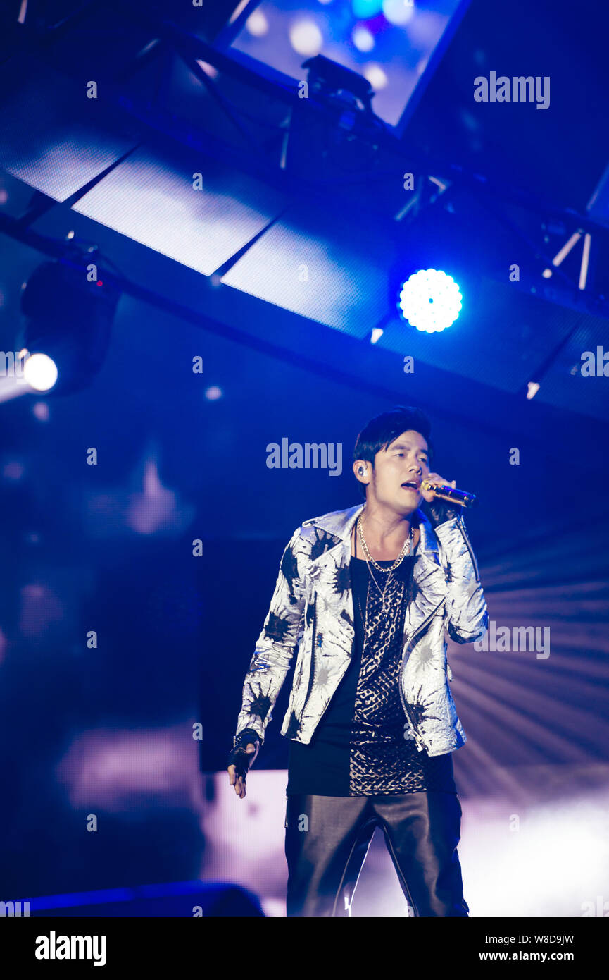 Taiwanese singer Jay Chou performs during the award ceremony for the ...