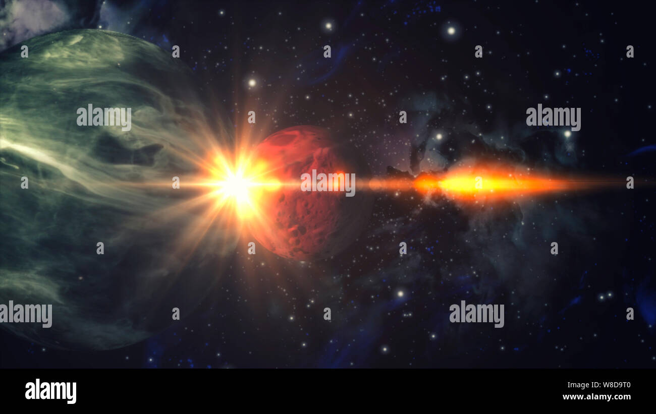 3d rendering. Meteorite crashing against planet earth Stock Photo - Alamy