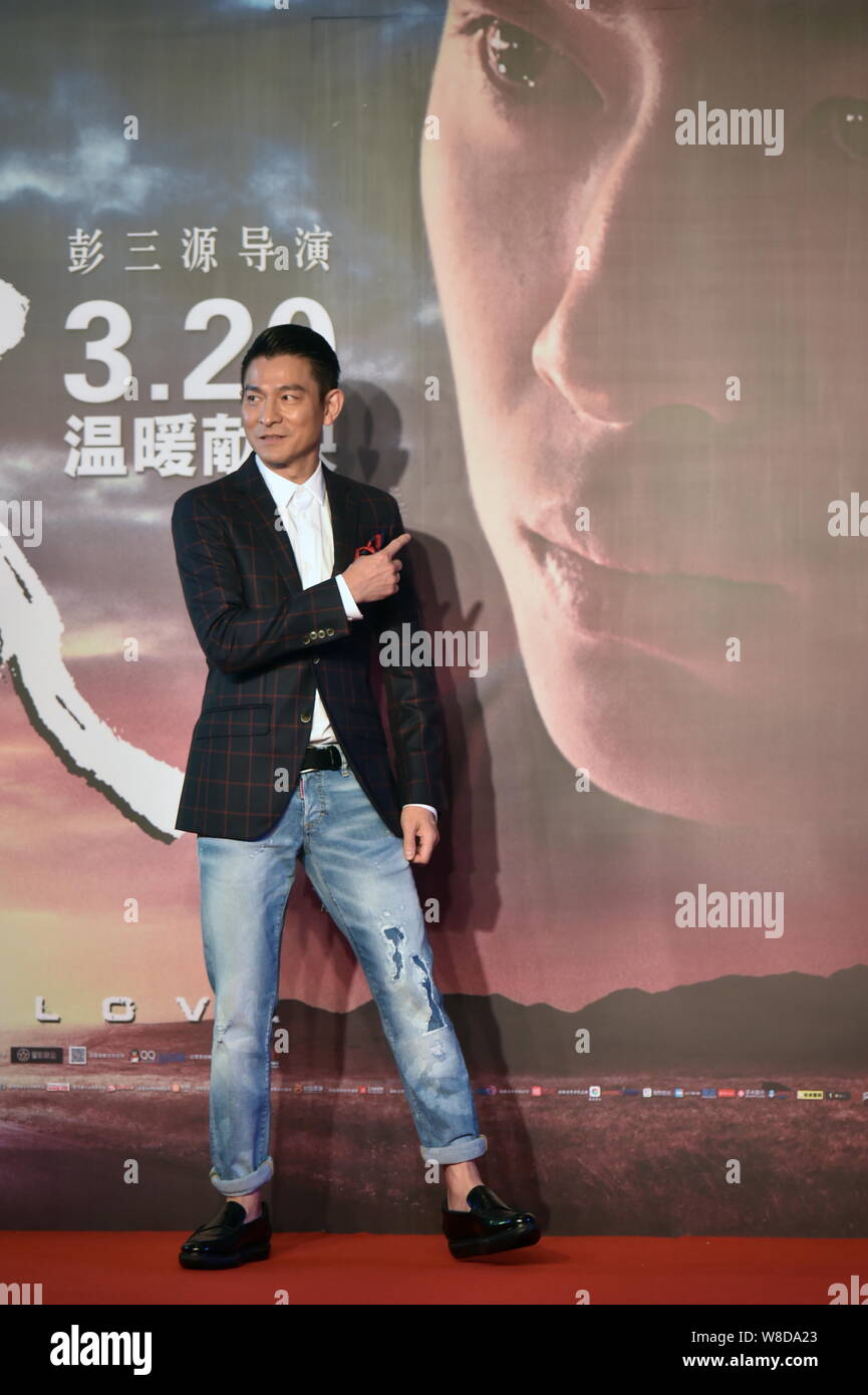 Hong Kong singer and actor Andy Lau poses during a premiere for his new ...
