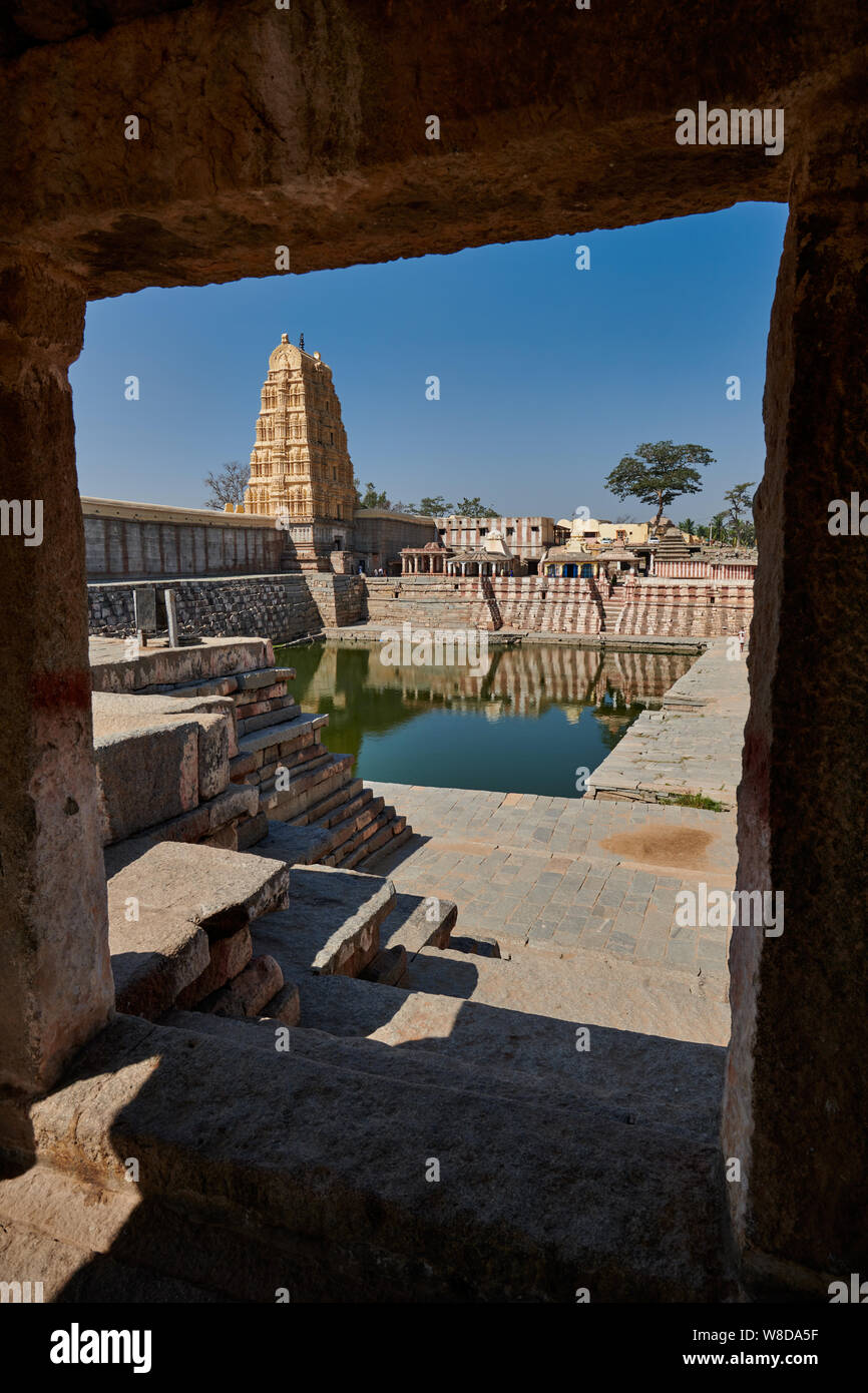 Manmatha Tank at Virupaksha Temple, Hampi, UNESCO world heritge site ...