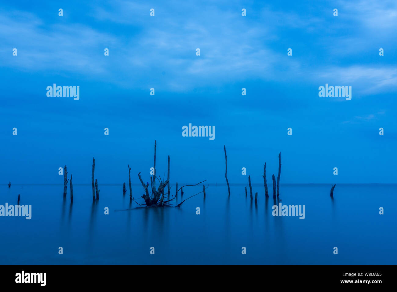 amazing blue scene view after sunset at beachside Stock Photo - Alamy