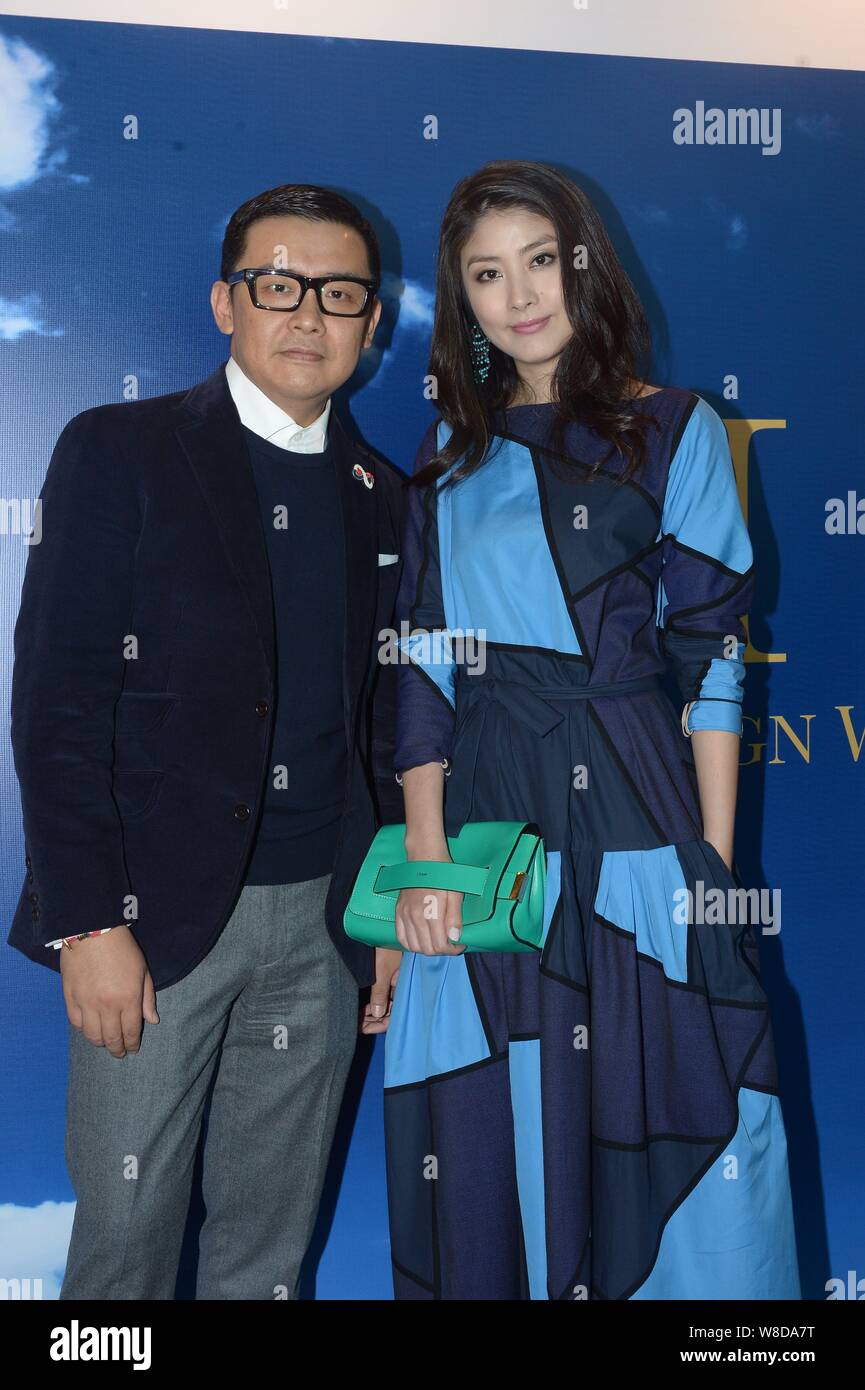Hong Kong singer and actress Kelly Chen, right, poses with music ...