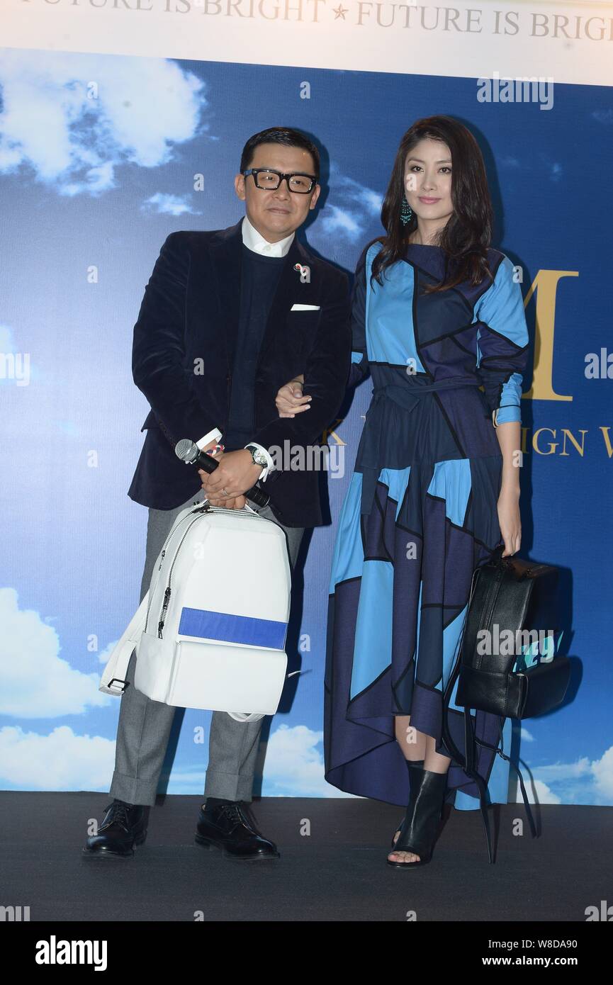 Hong Kong singer and actress Kelly Chen, right, poses with music ...