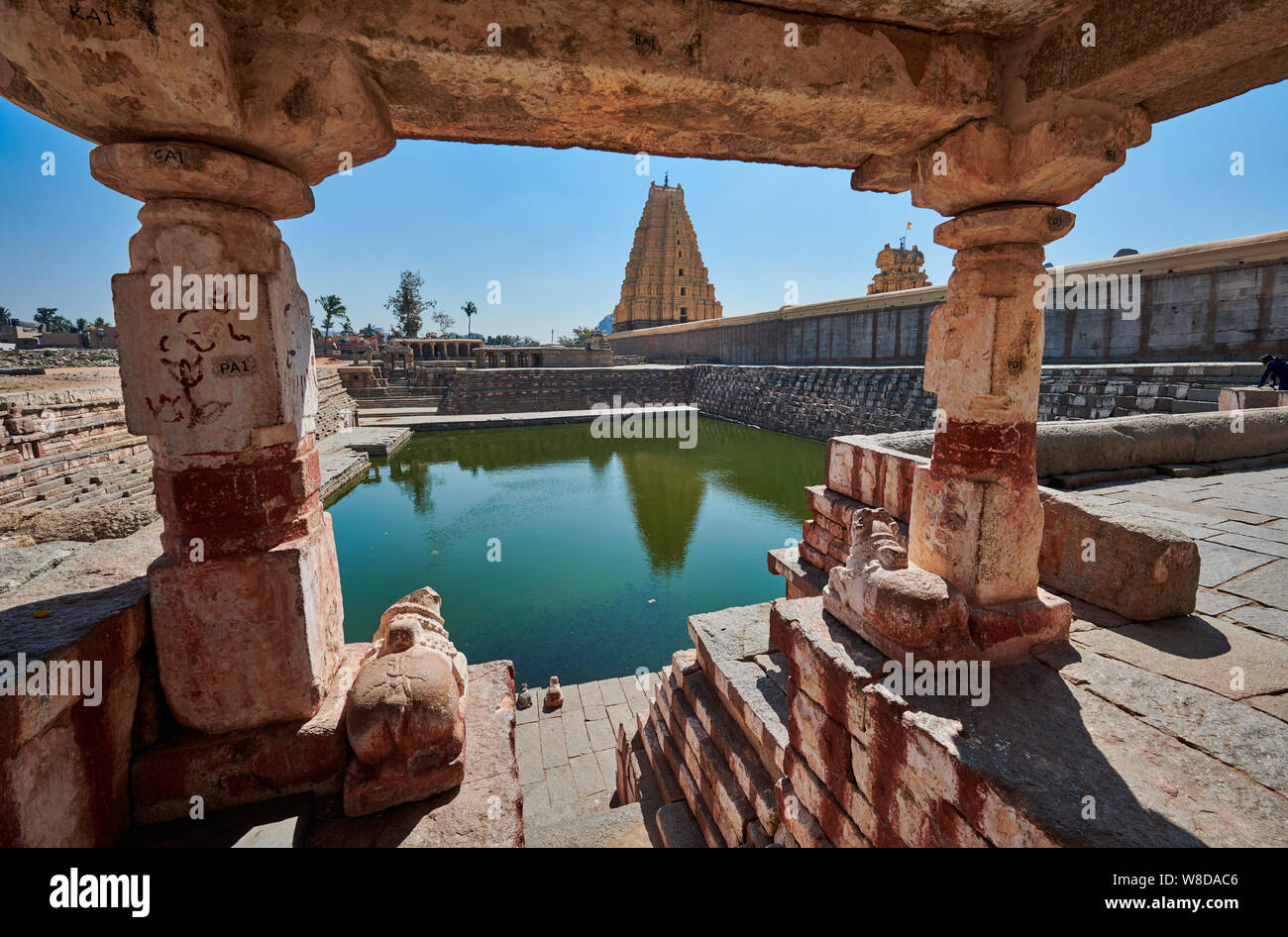 Manmatha Tank at Virupaksha Temple, Hampi, UNESCO world heritge site ...