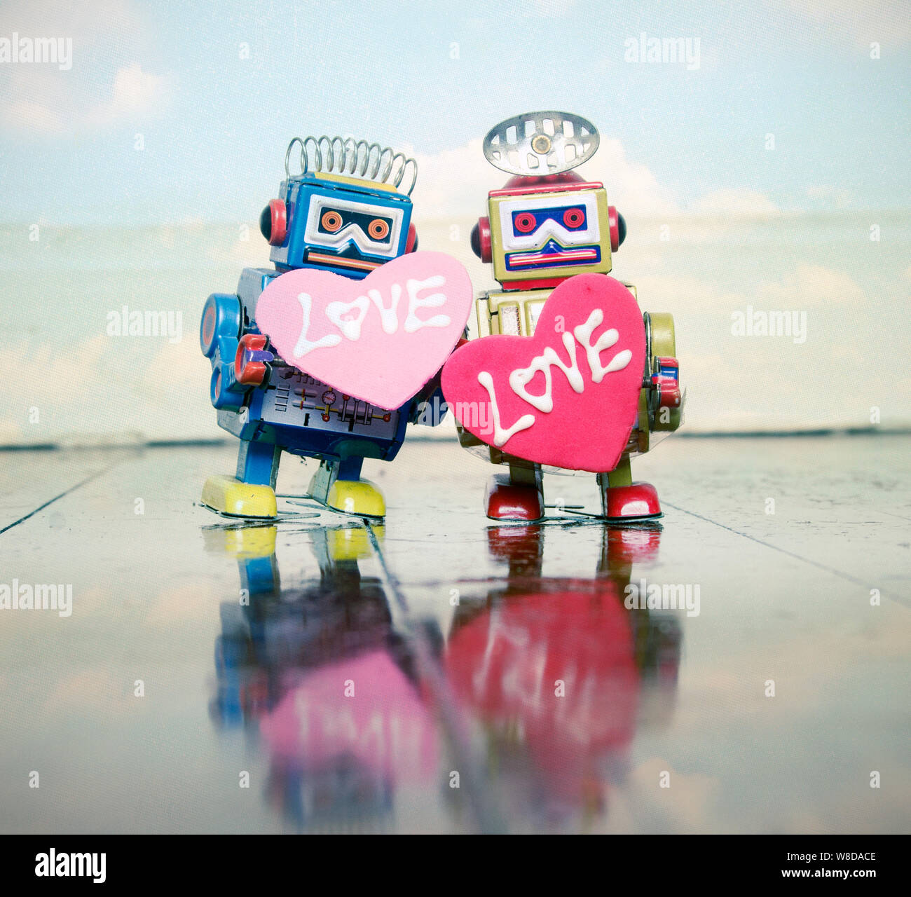 Retro Robot Love Love Robots Stock Photo Download Image Now Adult,