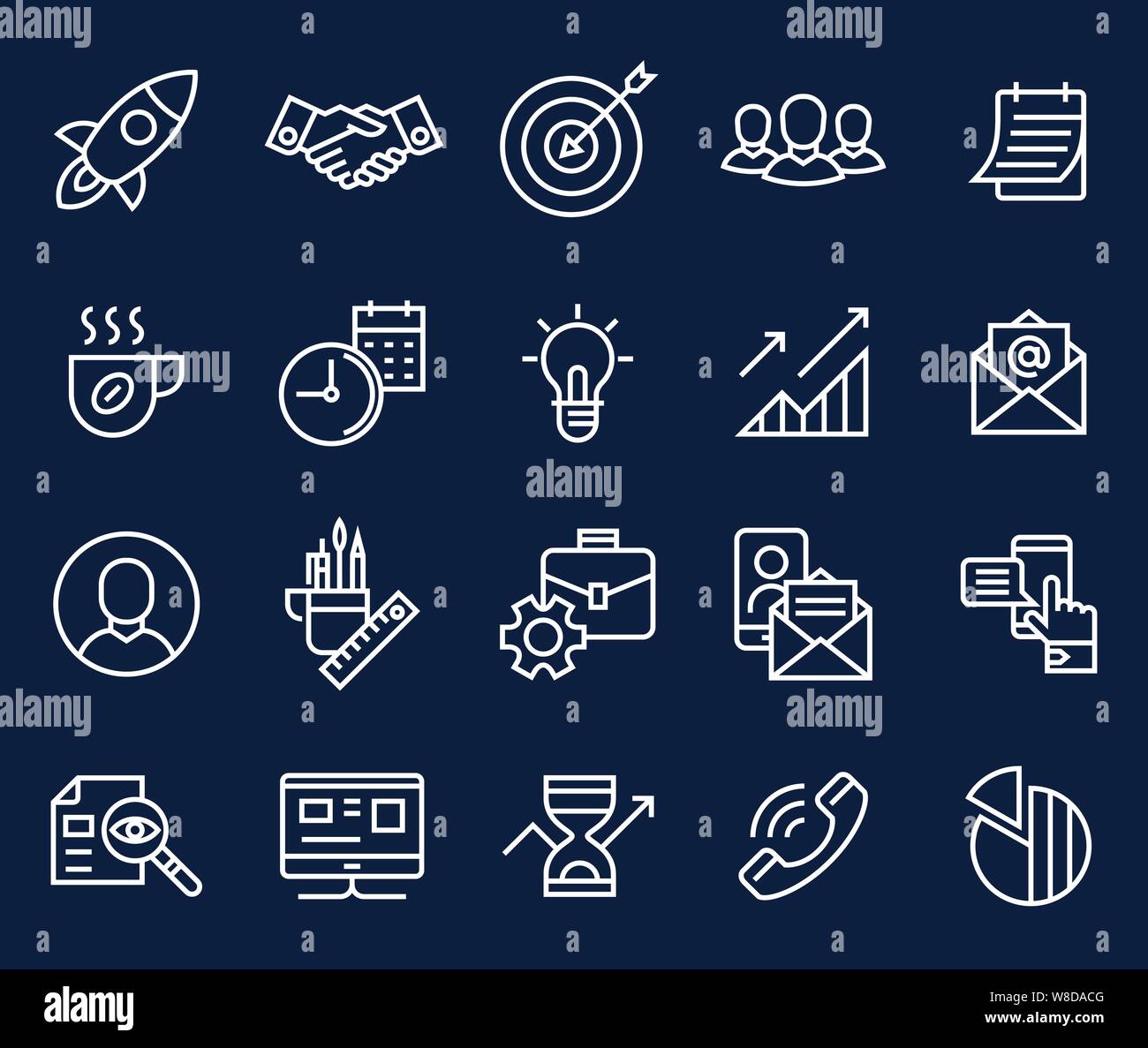 project startup planning communication teamwork cooperation flat line ...