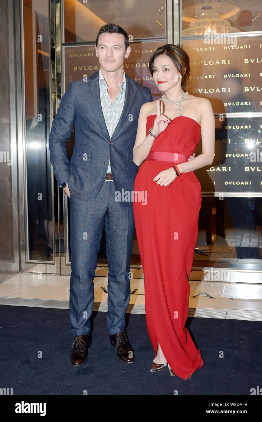 Taiwanese actress Shu Qi, right, and British actor Luke Evans pose at ...