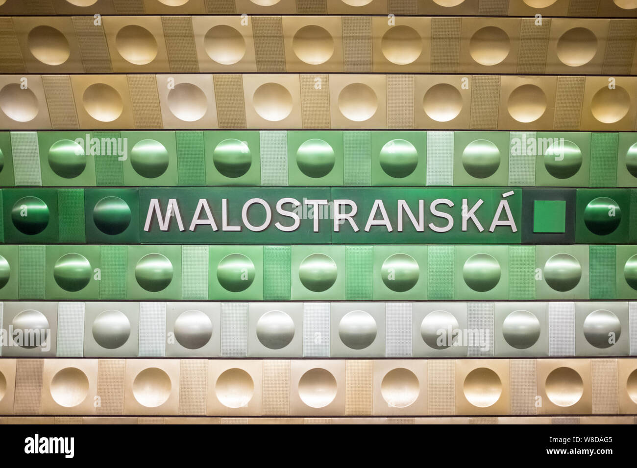 Prague underground metro station passenger platform hi-res stock ...