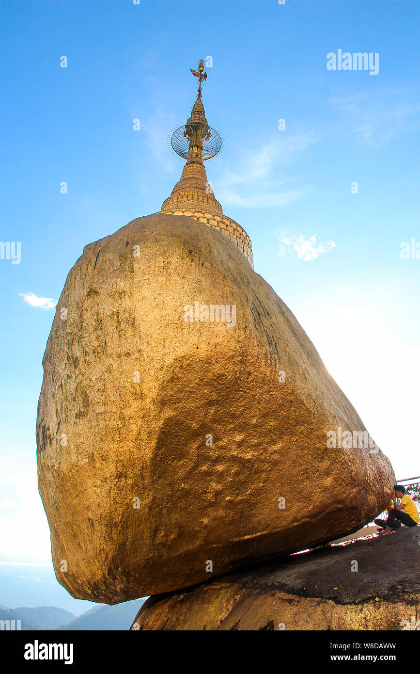 Close-up of the "Golden Rock" in Myanmar/Birma Stock Photo - Alamy