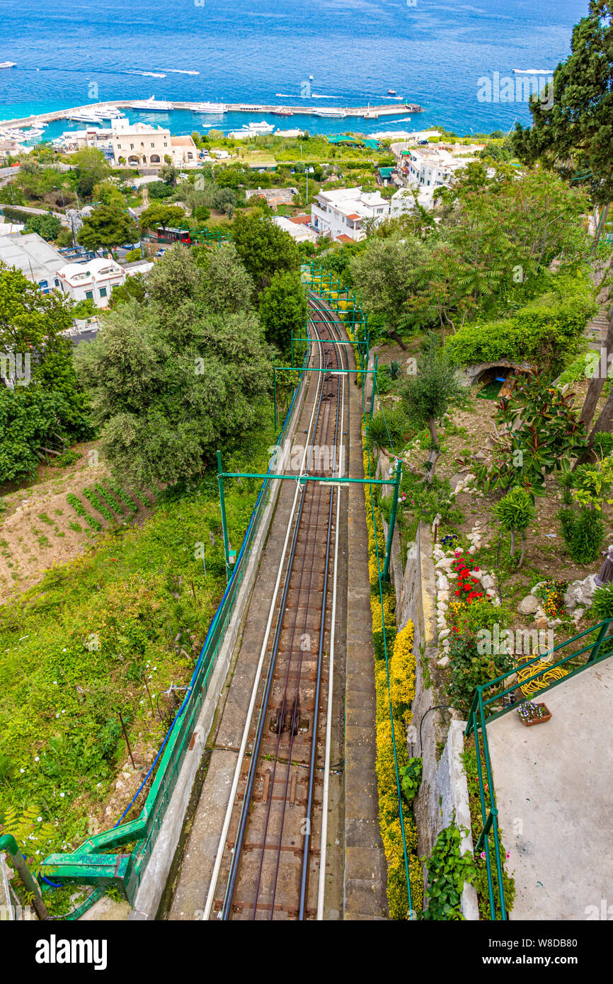 Italy, Capri, view and details of the archaeological remains of the ...