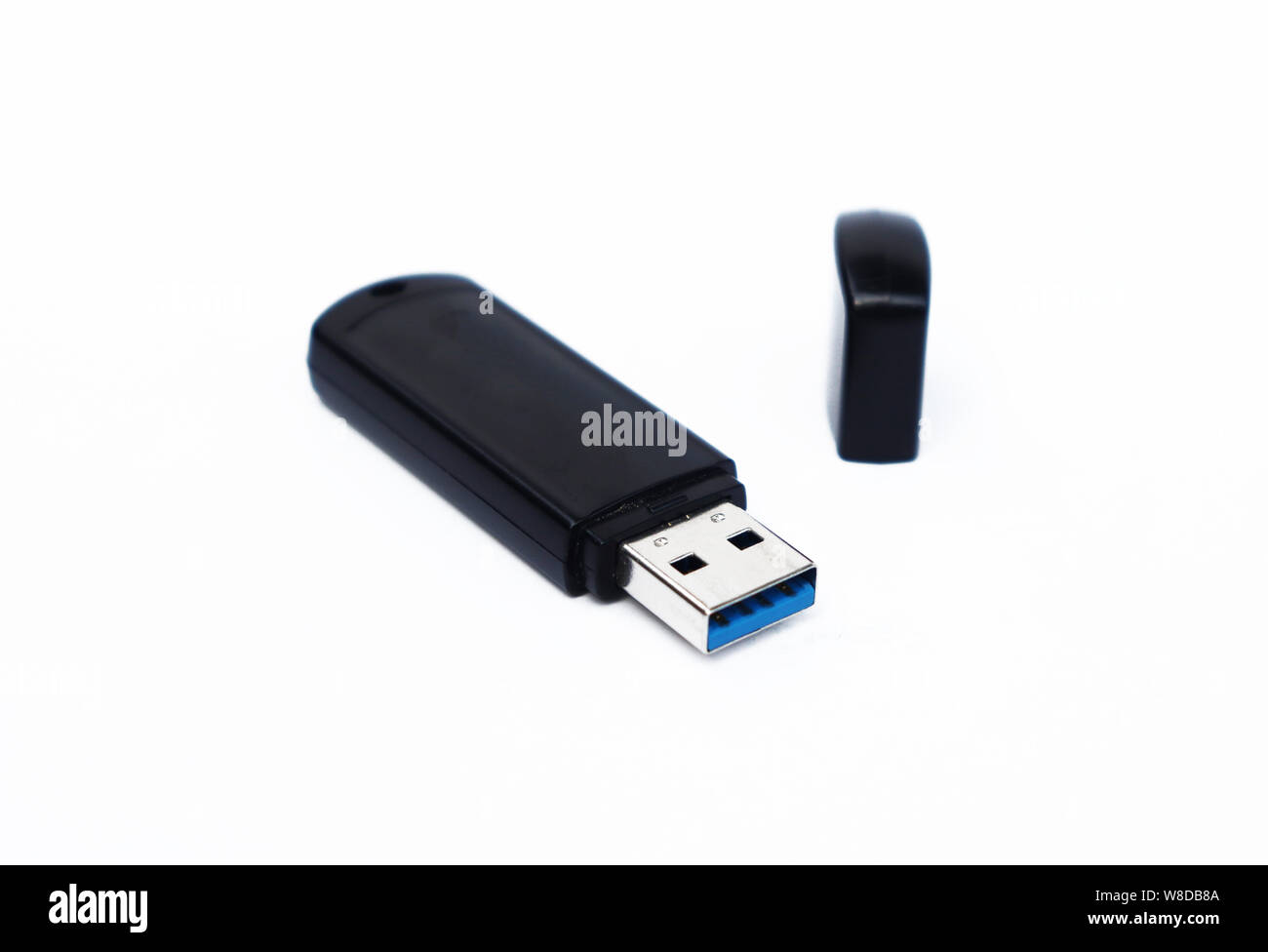 Black Pendrive Isolated on White Background. USB Flash Drive Key Stock ...