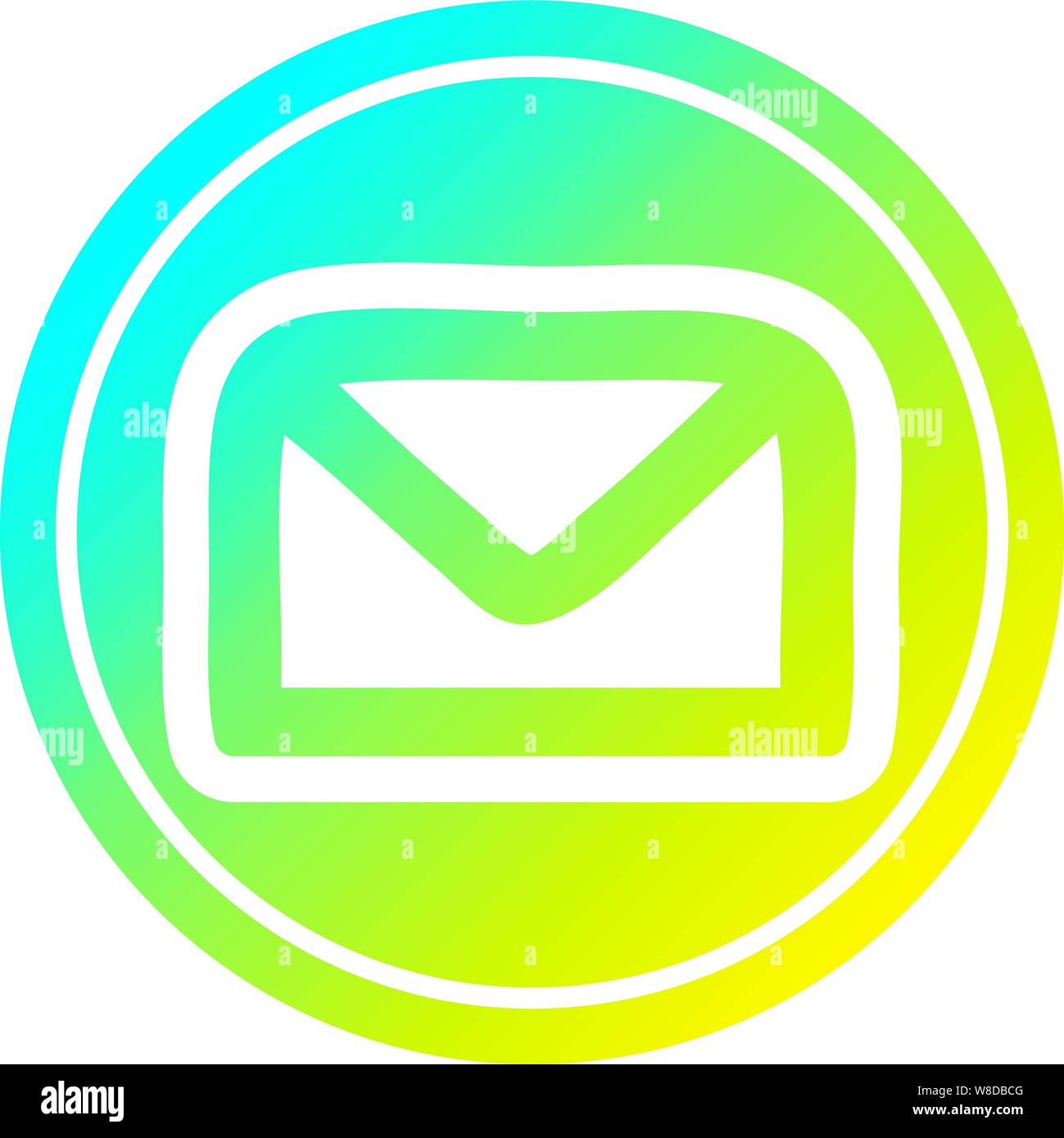 envelope letter circular icon with cool gradient finish Stock Vector ...