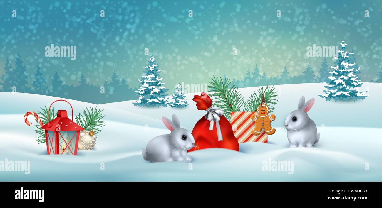 Winter hare Stock Vector Images - Alamy