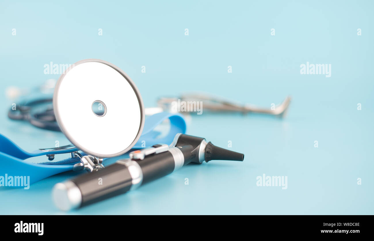 Instrument for check ear nose throat by ENT doctor Stock Photo - Alamy