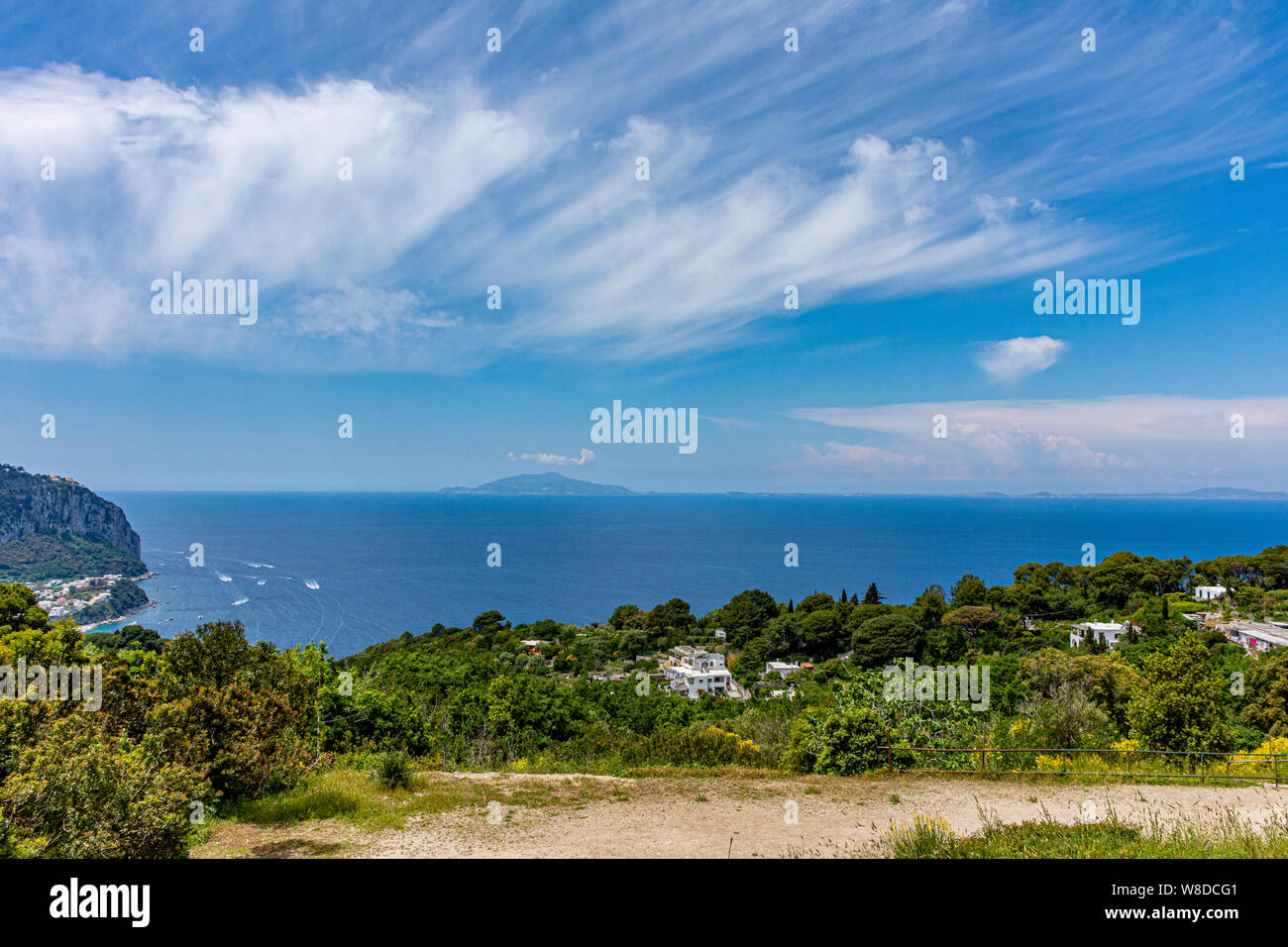 Italy, Capri, panorama from the top of the island Stock Photo - Alamy