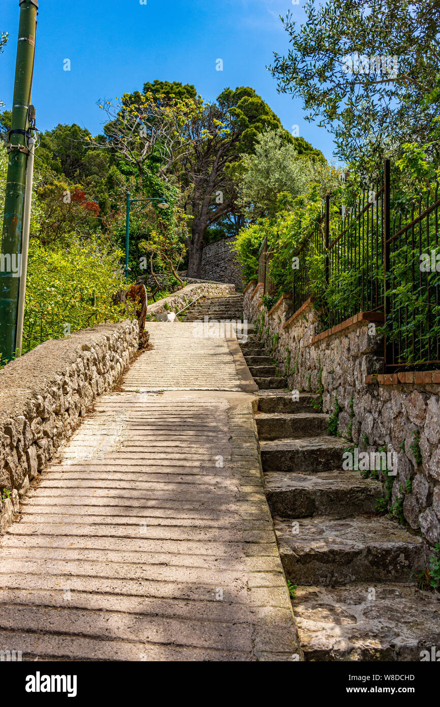 Italy, Capri, path leading to Villa Jovis Stock Photo - Alamy